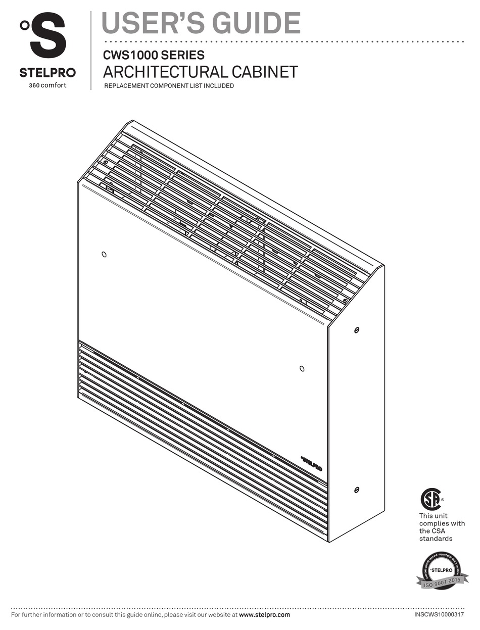 STELPRO CWS1000930W USER MANUAL Pdf Download | ManualsLib