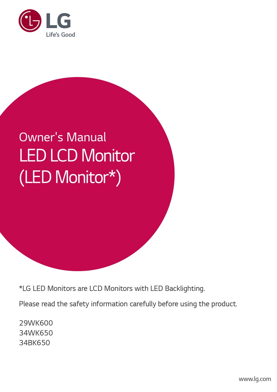 LG 34BK650 OWNER'S MANUAL Pdf Download | ManualsLib