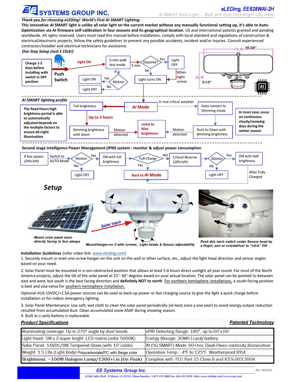 EE SYSTEMS GROUP ELEDING EE828WAI-2H MANUAL Pdf Download | ManualsLib