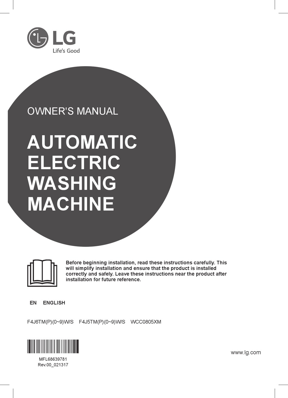 LG F4J5TM SERIES OWNER'S MANUAL Pdf Download | ManualsLib