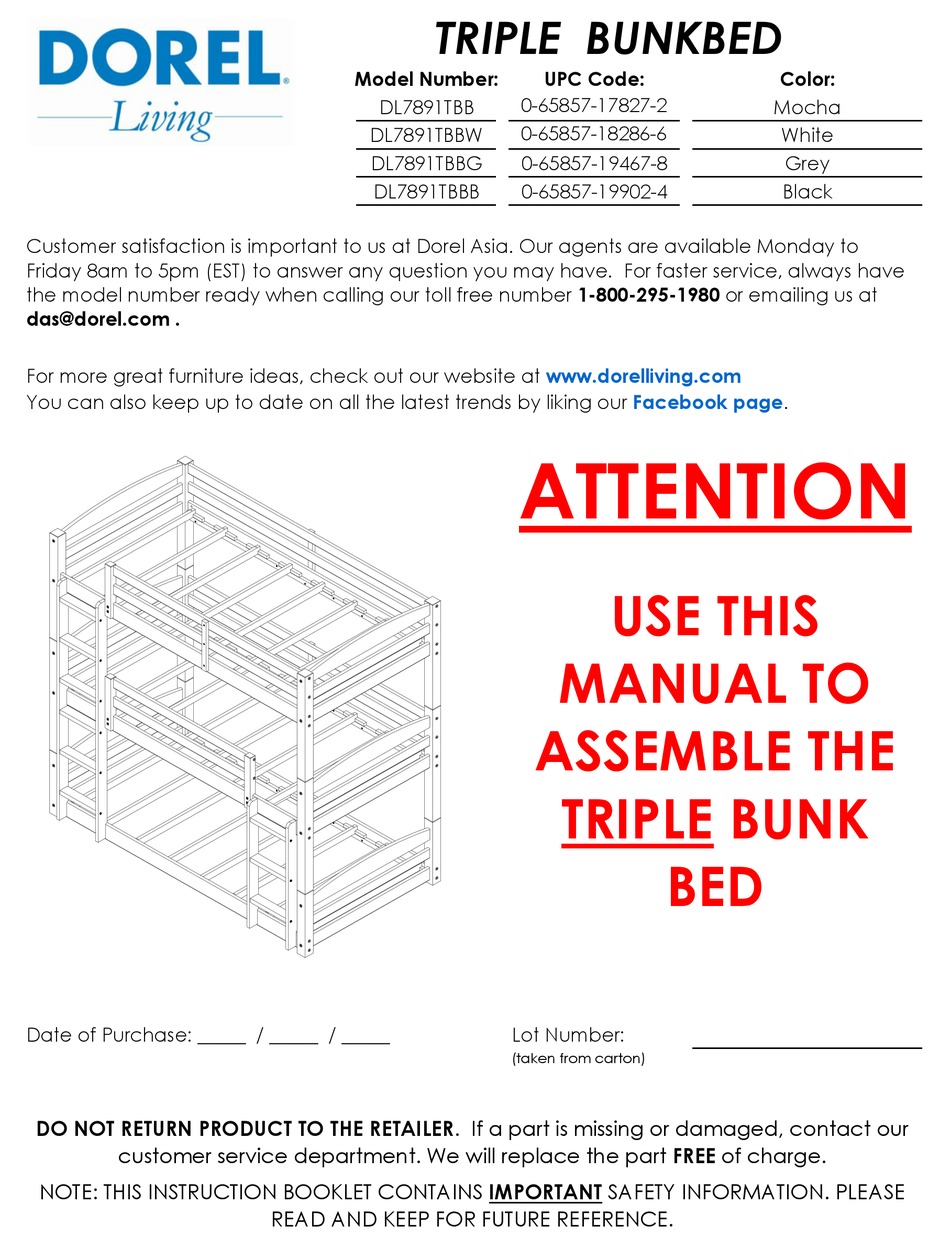DOREL LIVING DL7891TBBG MANUAL Pdf Download | ManualsLib