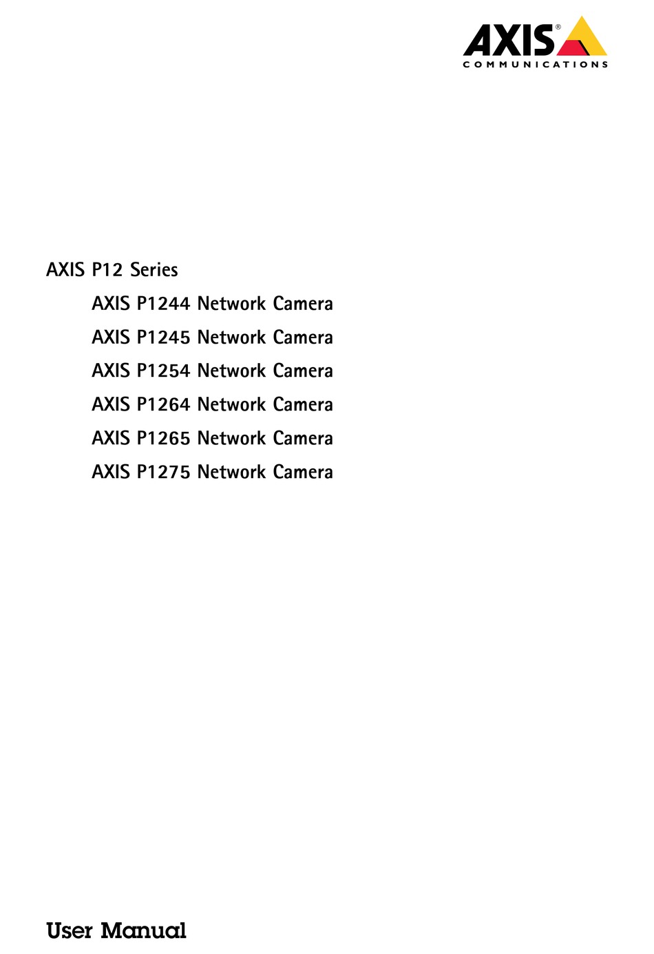AXIS P1275 USER MANUAL Pdf Download | ManualsLib