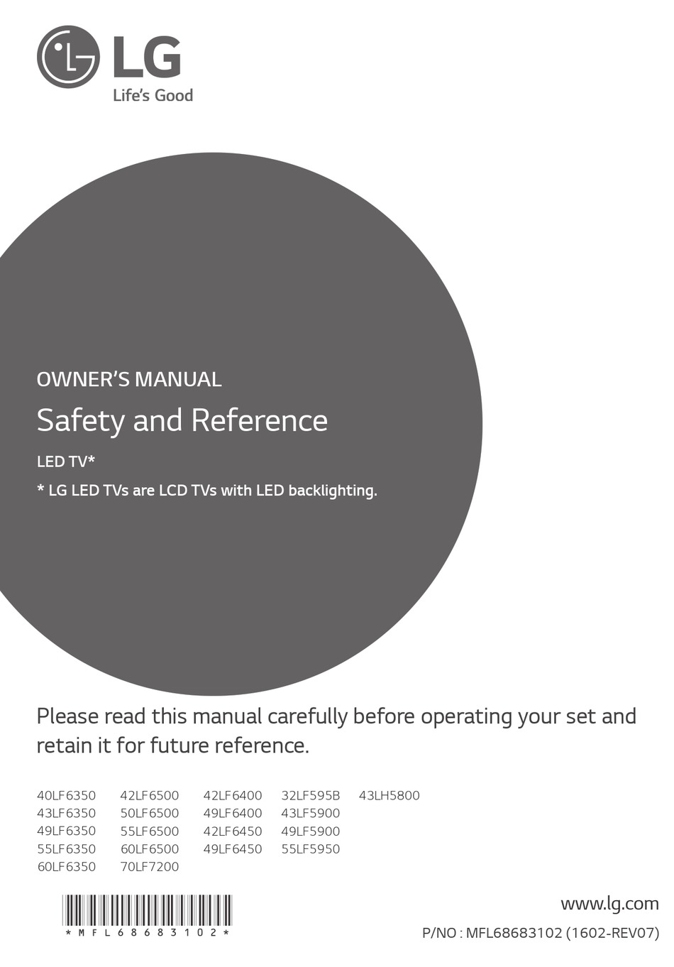 LG 55LF6350 OWNER'S MANUAL Pdf Download | ManualsLib