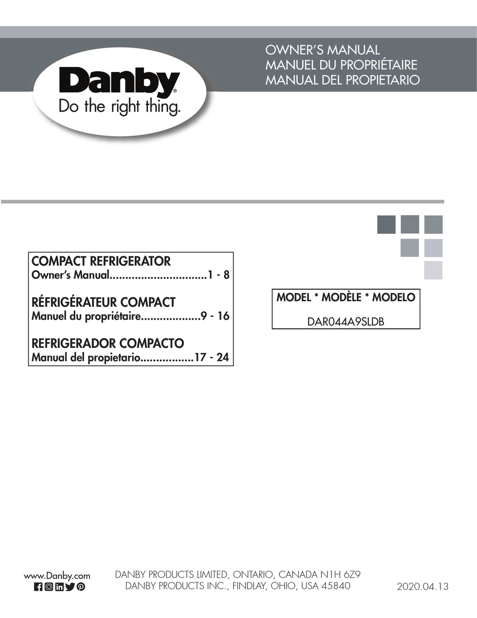 DANBY DAR044A9SLDB OWNER'S MANUAL Pdf Download | ManualsLib