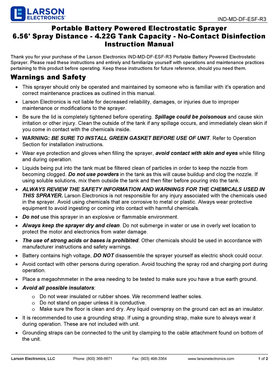 LARSON ELECTRONICS IND-MD-DF-ESF-R3 INSTRUCTION MANUAL Pdf Download ...