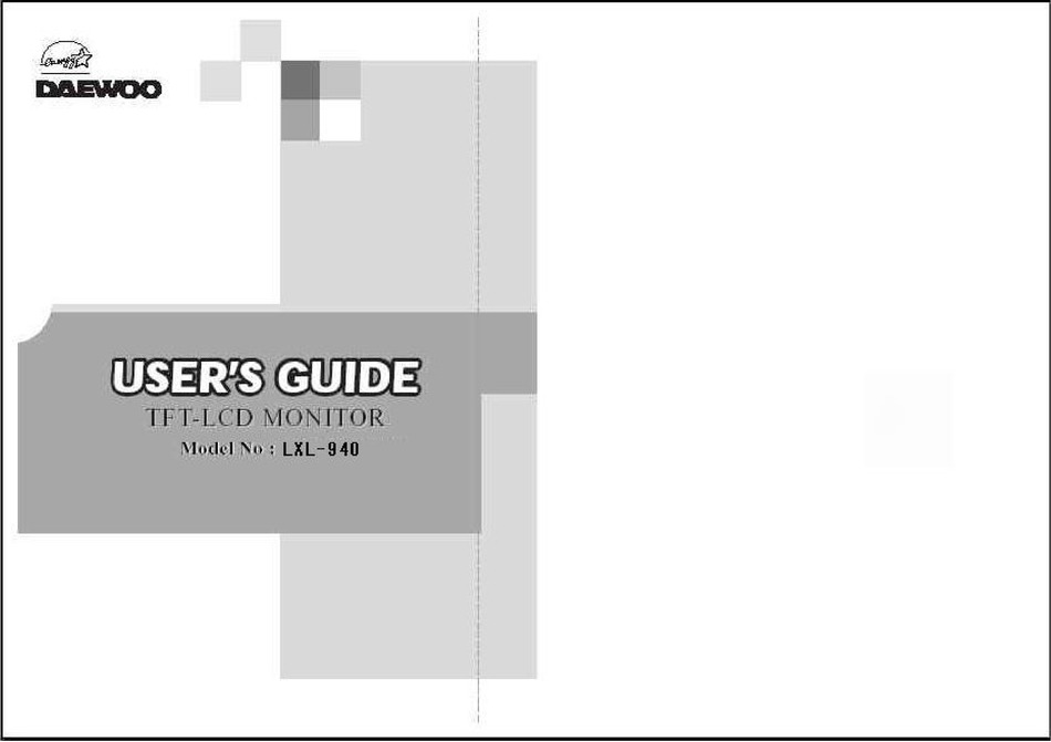 DAEWOO LXL-940 USER MANUAL Pdf Download | ManualsLib