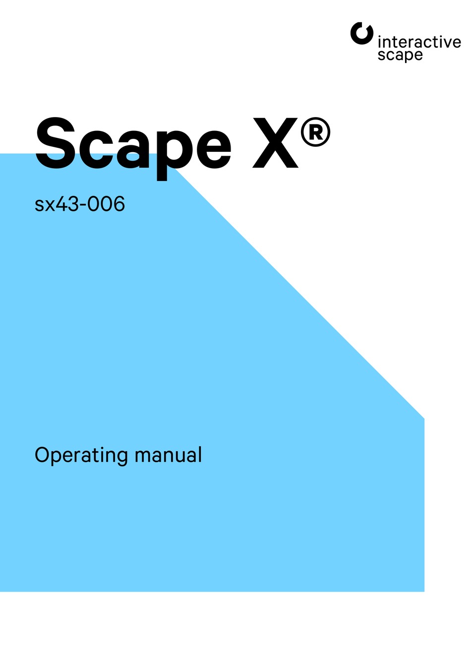 INTERACTIVE SCAPE SCAPE X SX43-006 OPERATING MANUAL Pdf Download ...