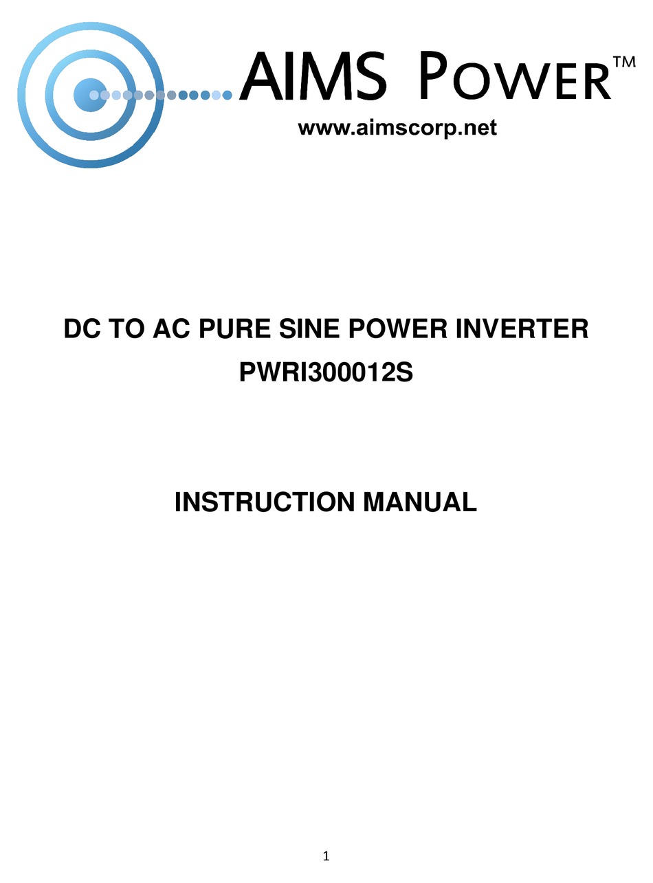 AIMS POWER PWRI300012S INSTRUCTION MANUAL Pdf Download | ManualsLib