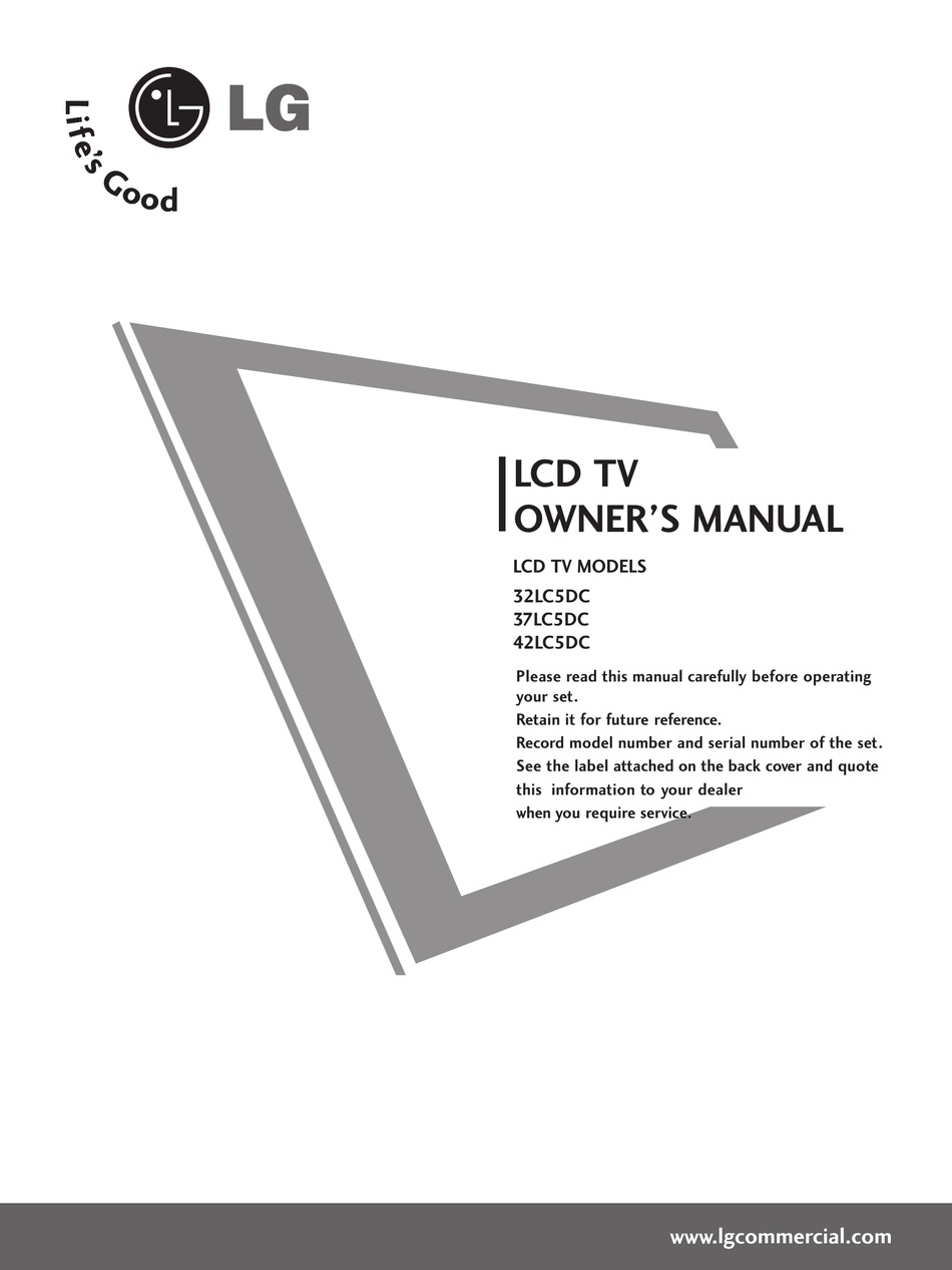 LG 37LRSMT OWNER'S MANUAL Pdf Download | ManualsLib