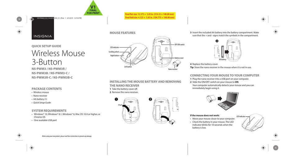 INSIGNIA NS-PWM3R QUICK SETUP MANUAL Pdf Download | ManualsLib