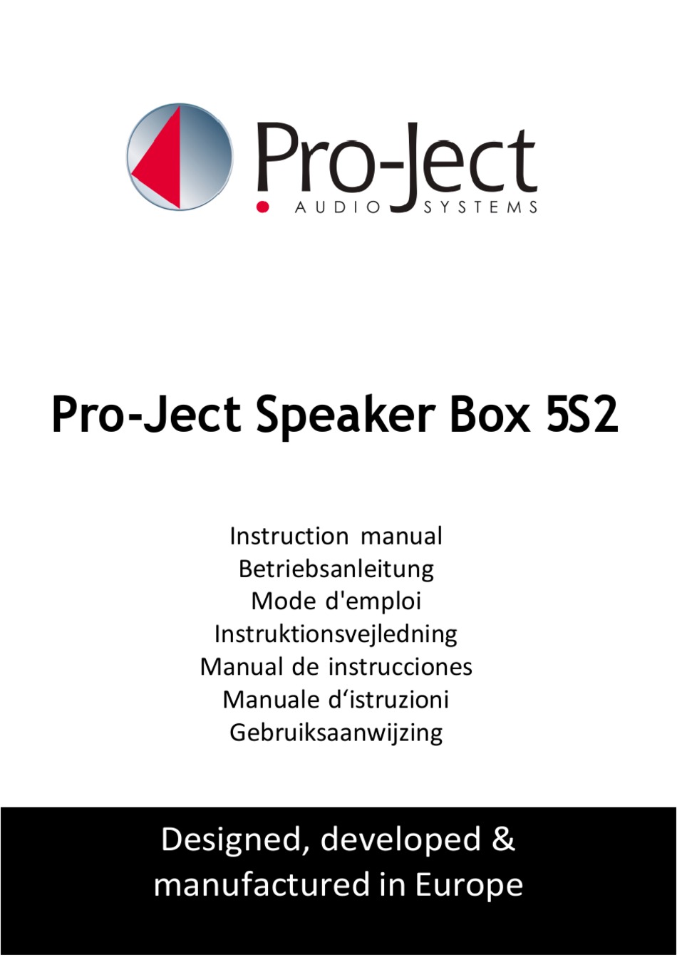PRO-JECT AUDIO SYSTEMS 5S2 INSTRUCTION MANUAL Pdf Download | ManualsLib