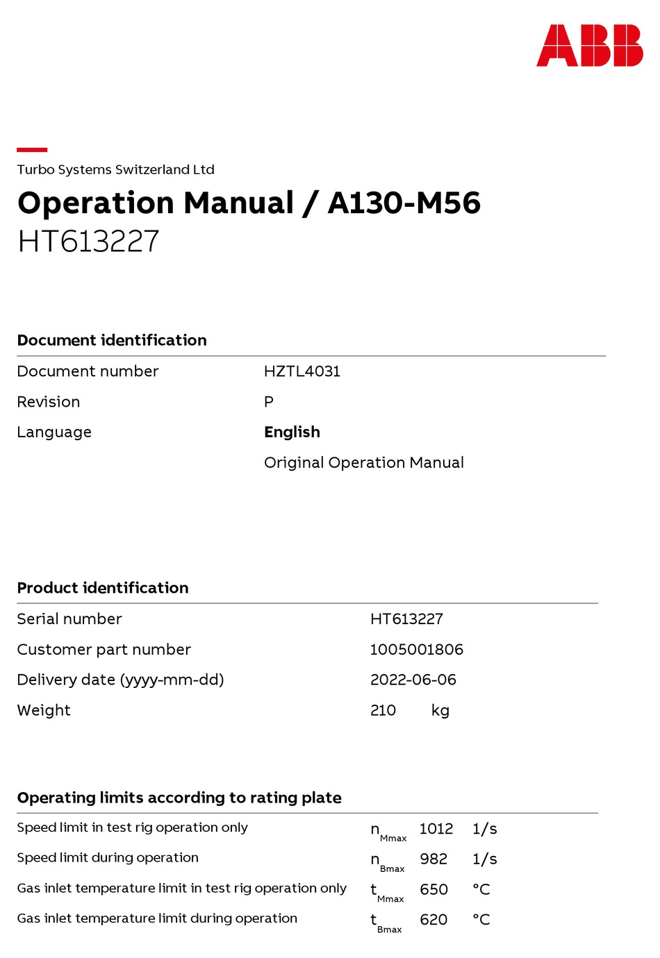 ABB HT613227 OPERATION MANUAL Pdf Download | ManualsLib