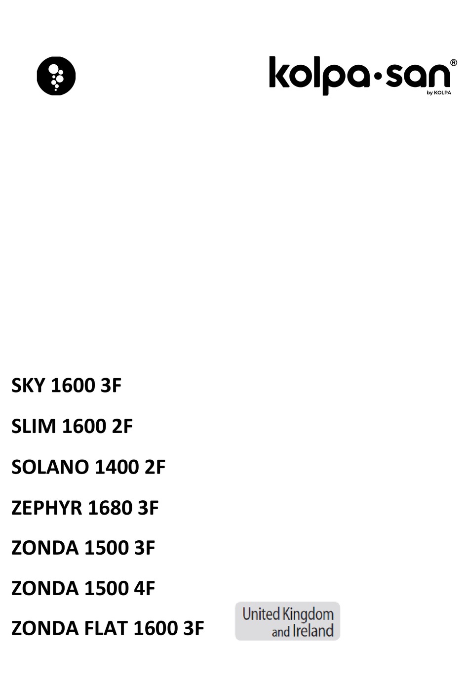 KOLPA -SAN SKY 1600 3F MANUAL Pdf Download | ManualsLib