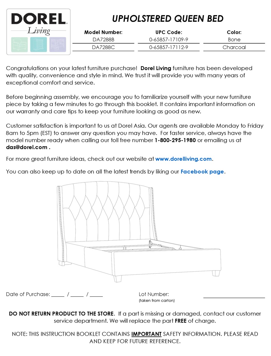 DOREL LIVING DA7288B MANUAL Pdf Download | ManualsLib