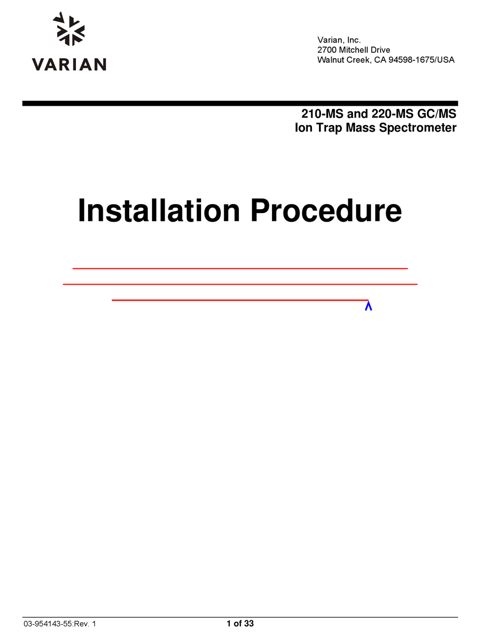 VARIAN 210-MS MANUAL Pdf Download | ManualsLib