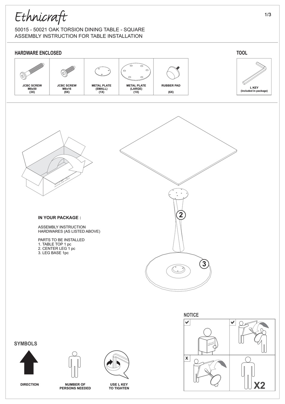 ETHNICRAFT TORISON 50015 ASSEMBLY INSTRUCTION Pdf Download | ManualsLib