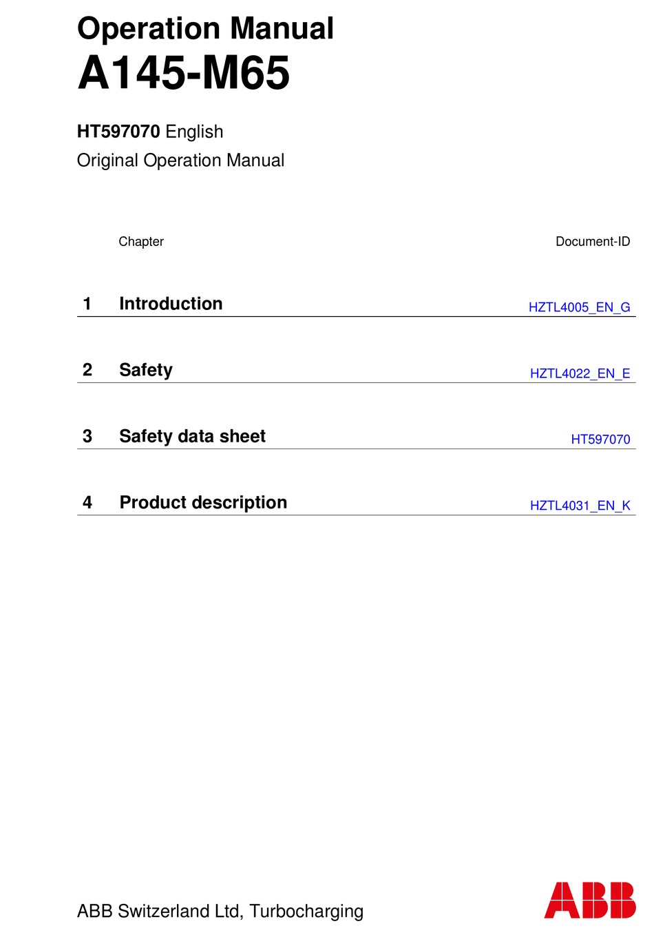 ABB HT597070 OPERATION MANUAL Pdf Download | ManualsLib