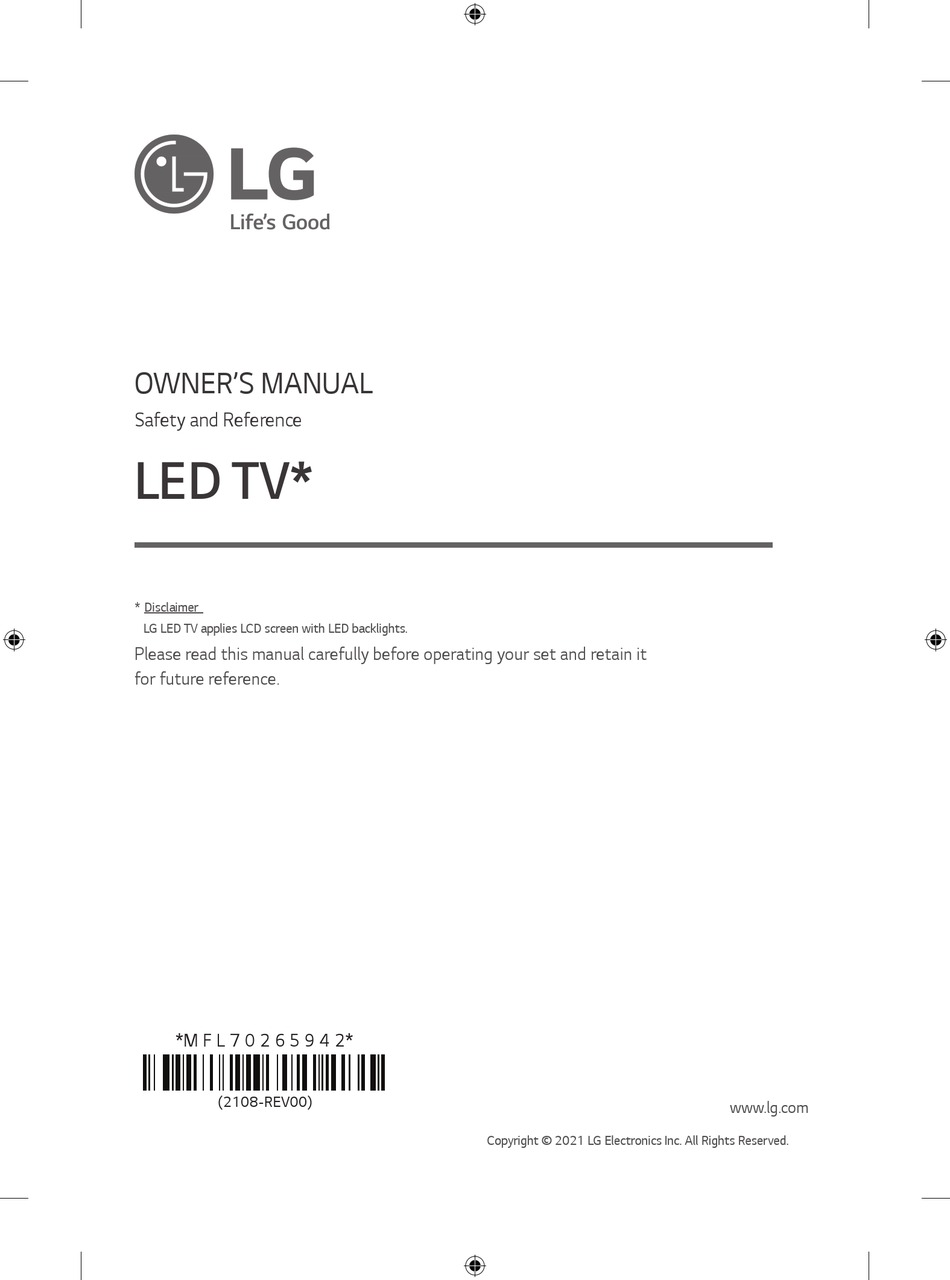 LG 8LG43UR640S9 OWNER'S MANUAL Pdf Download | ManualsLib