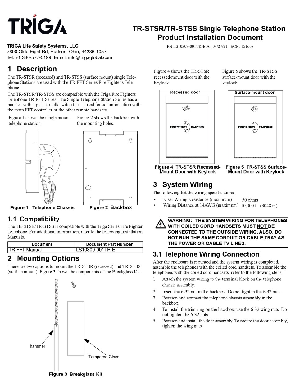 TRIGA TR-STSR PRODUCT INSTALLATION DOCUMENT Pdf Download | ManualsLib