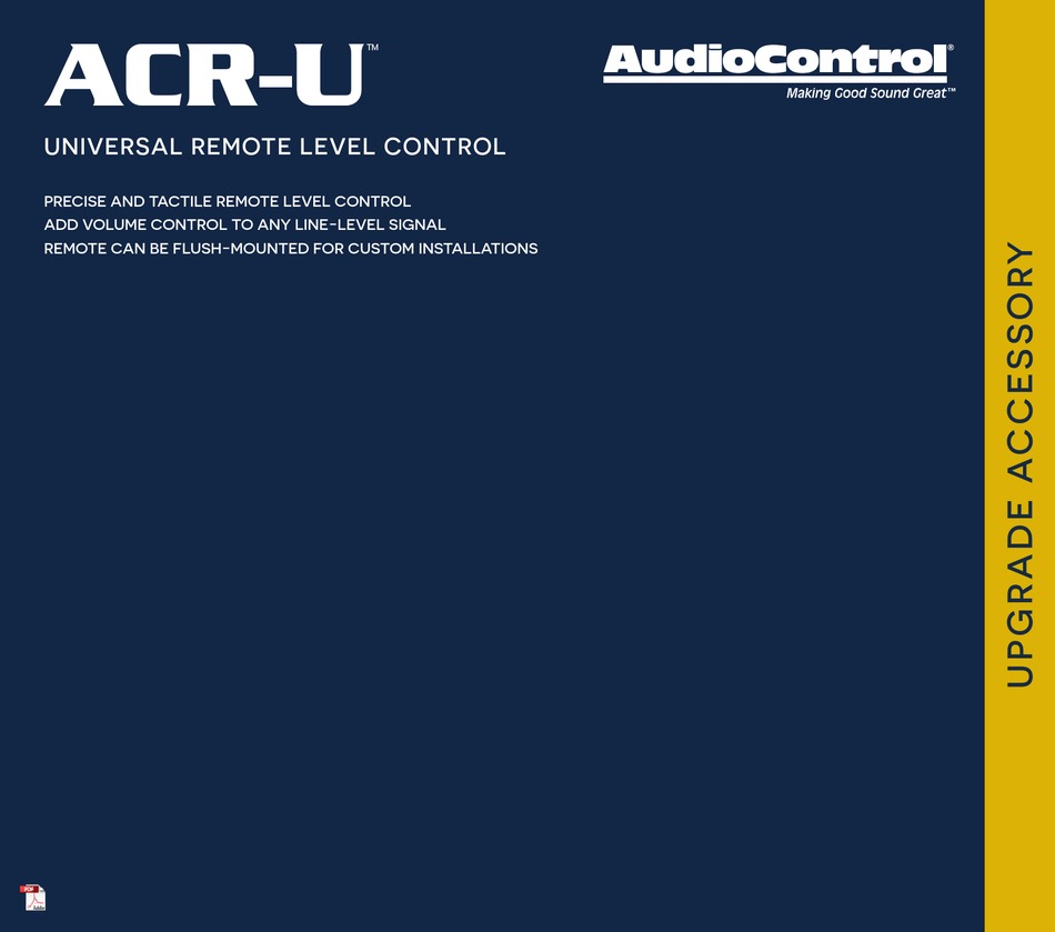 Audiocontrol Acr U Quick Start Manual Pdf Download Manualslib