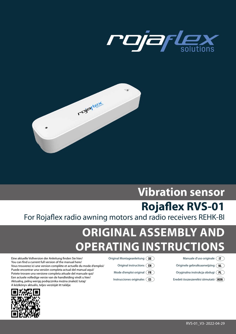 ROJAFLEX RVS 01 ORIGINAL ASSEMBLY AND OPERATING INSTRUCTIONS Pdf Download ManualsLib