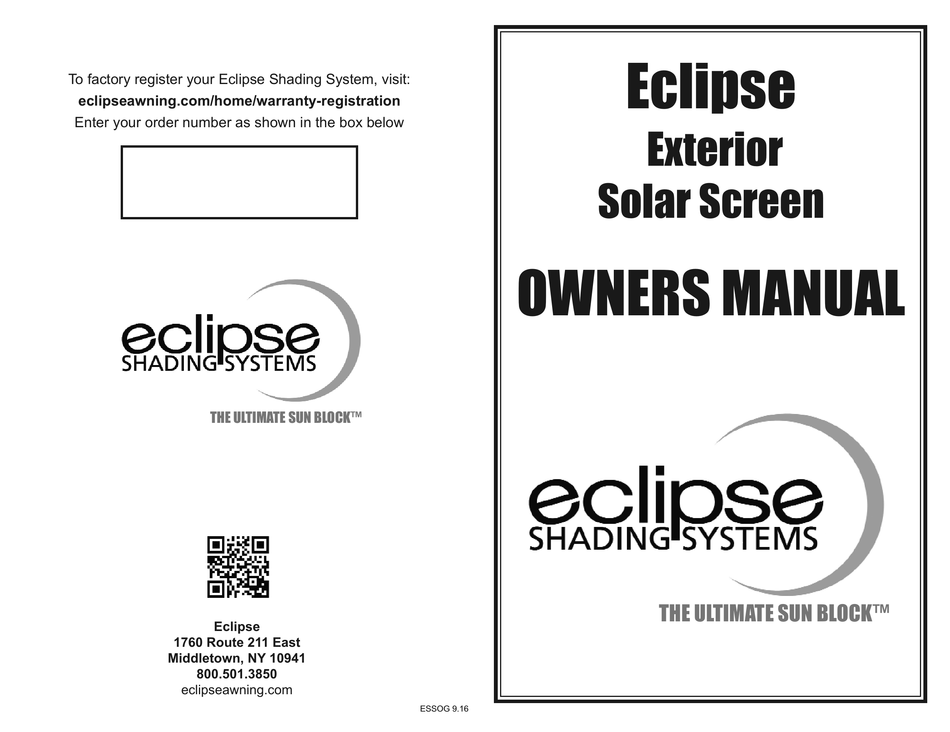ECLIPSE EXTERIOR SOLAR SCREEN OWNER S MANUAL Pdf Download ManualsLib ECLIPSE EXTERIOR SOLAR SCREEN OWNER S MANUAL Pdf Download ManualsLib