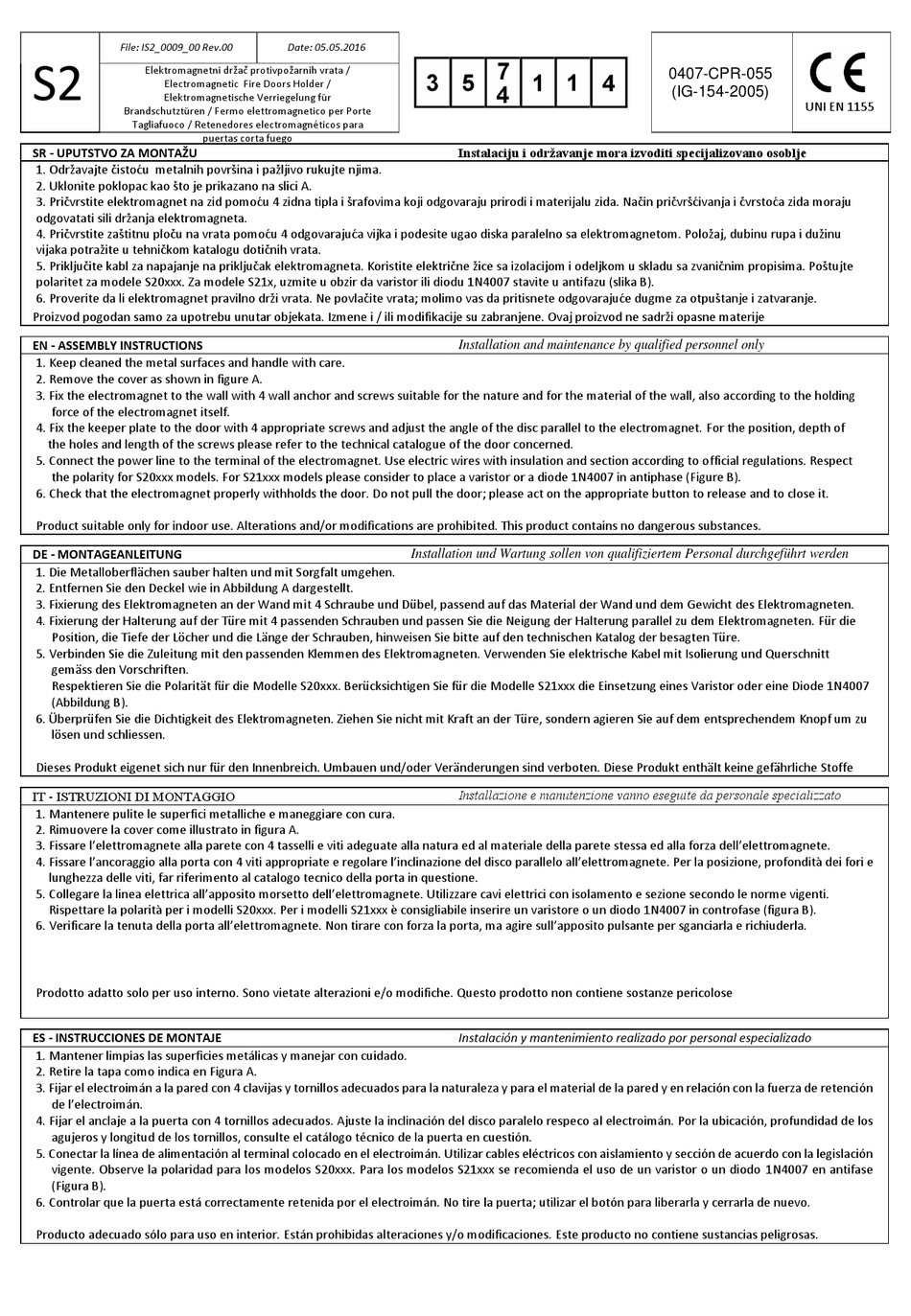 ELFRI S2X05X ASSEMBLY INSTRUCTIONS Pdf Download | ManualsLib