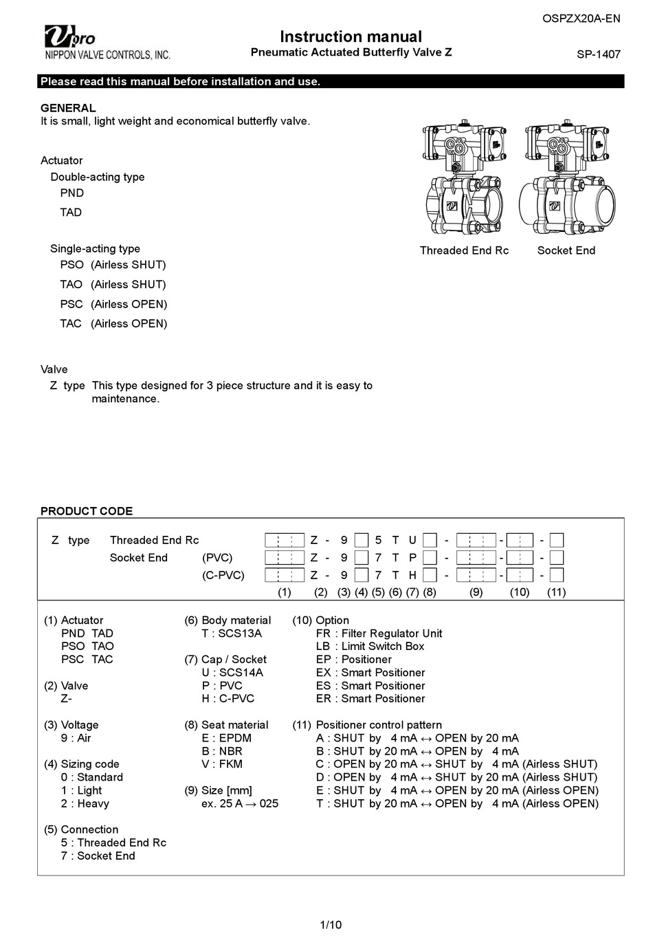 NIPPON VALVE CONTROLS VPRO Z INSTRUCTION MANUAL Pdf Download | ManualsLib