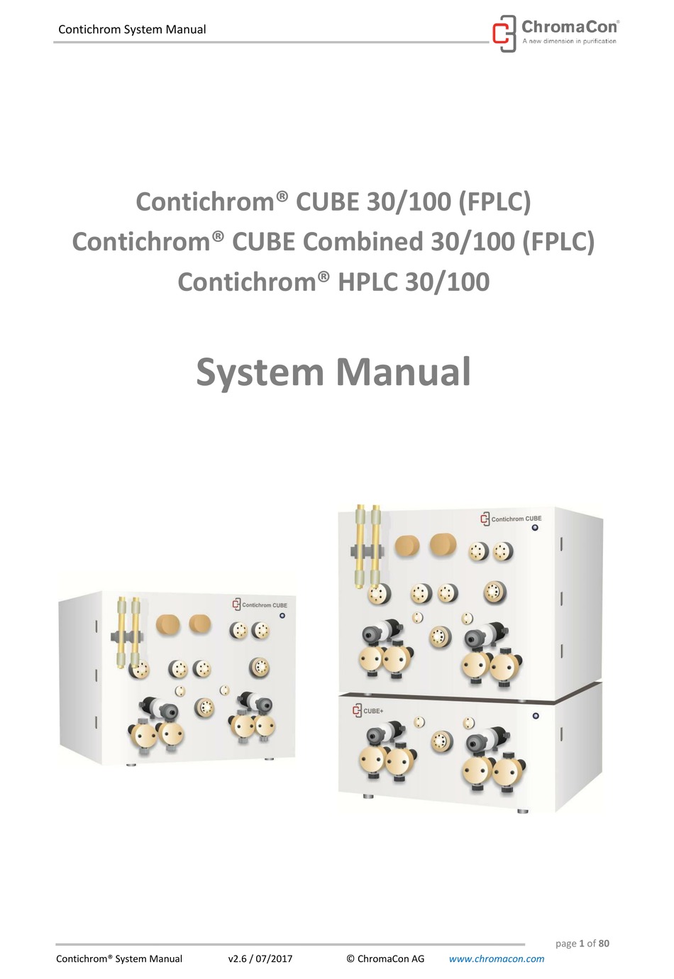 CHROMACON CONTICHROM CUBE 30 SYSTEM MANUAL Pdf Download | ManualsLib