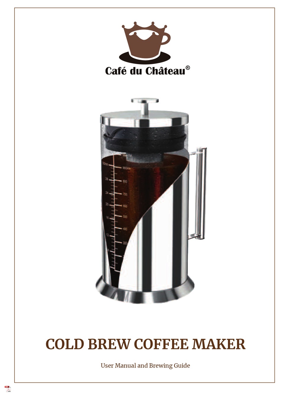 caf-du-chateau-cold-brew-coffee-maker-user-manual-and-brewing-manual