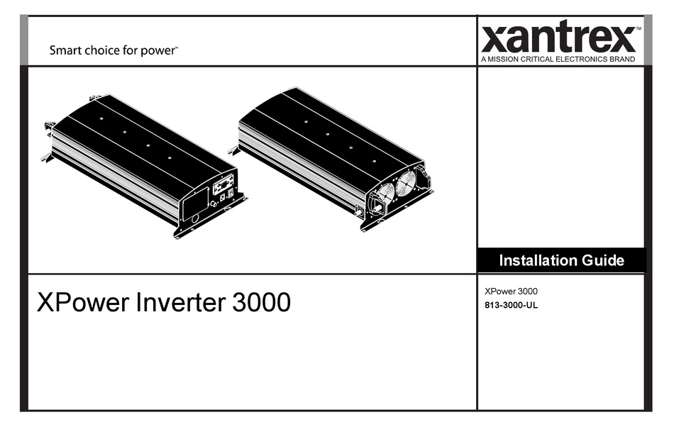 XANTREX XPOWER INVERTER 3000 INSTALLATION MANUAL Pdf Download | ManualsLib