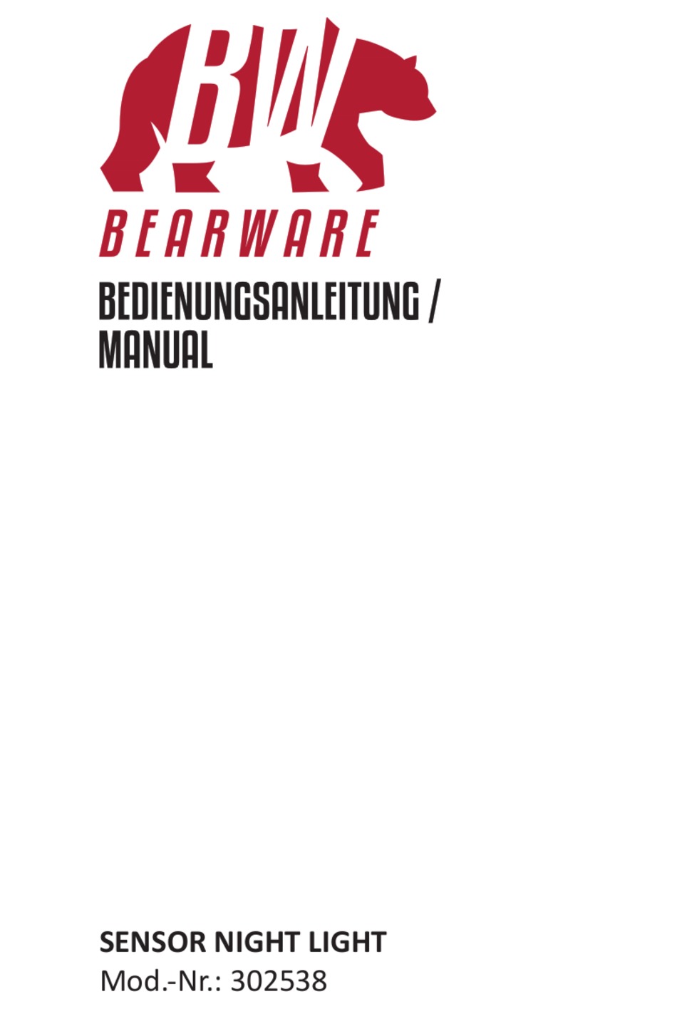 BEARWARE 302538 INSTRUCTIONS MANUAL Pdf Download | ManualsLib