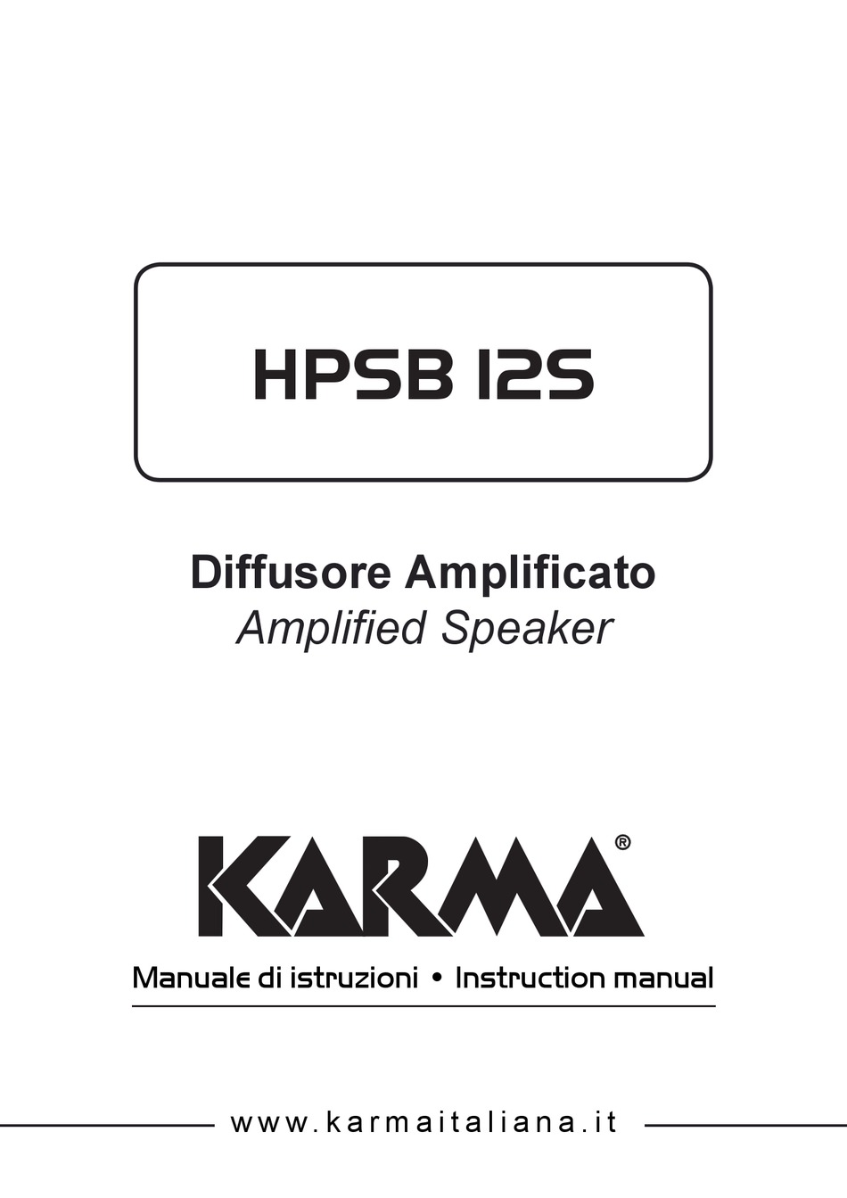 KARMA HPSB 12S INSTRUCTION MANUAL Pdf Download | ManualsLib