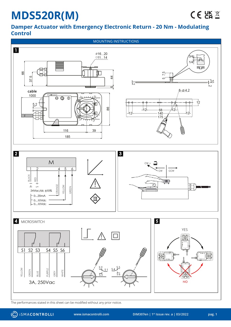 Isma Controlli Mds520r Mounting Instructions Pdf Download Manualslib