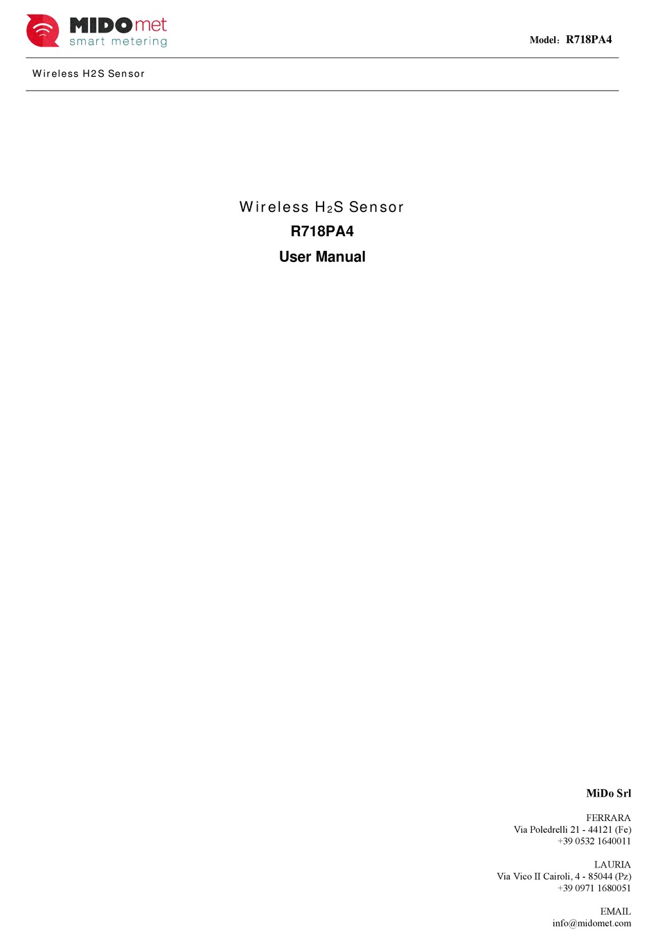 MIDO R718PA4 USER MANUAL Pdf Download | ManualsLib