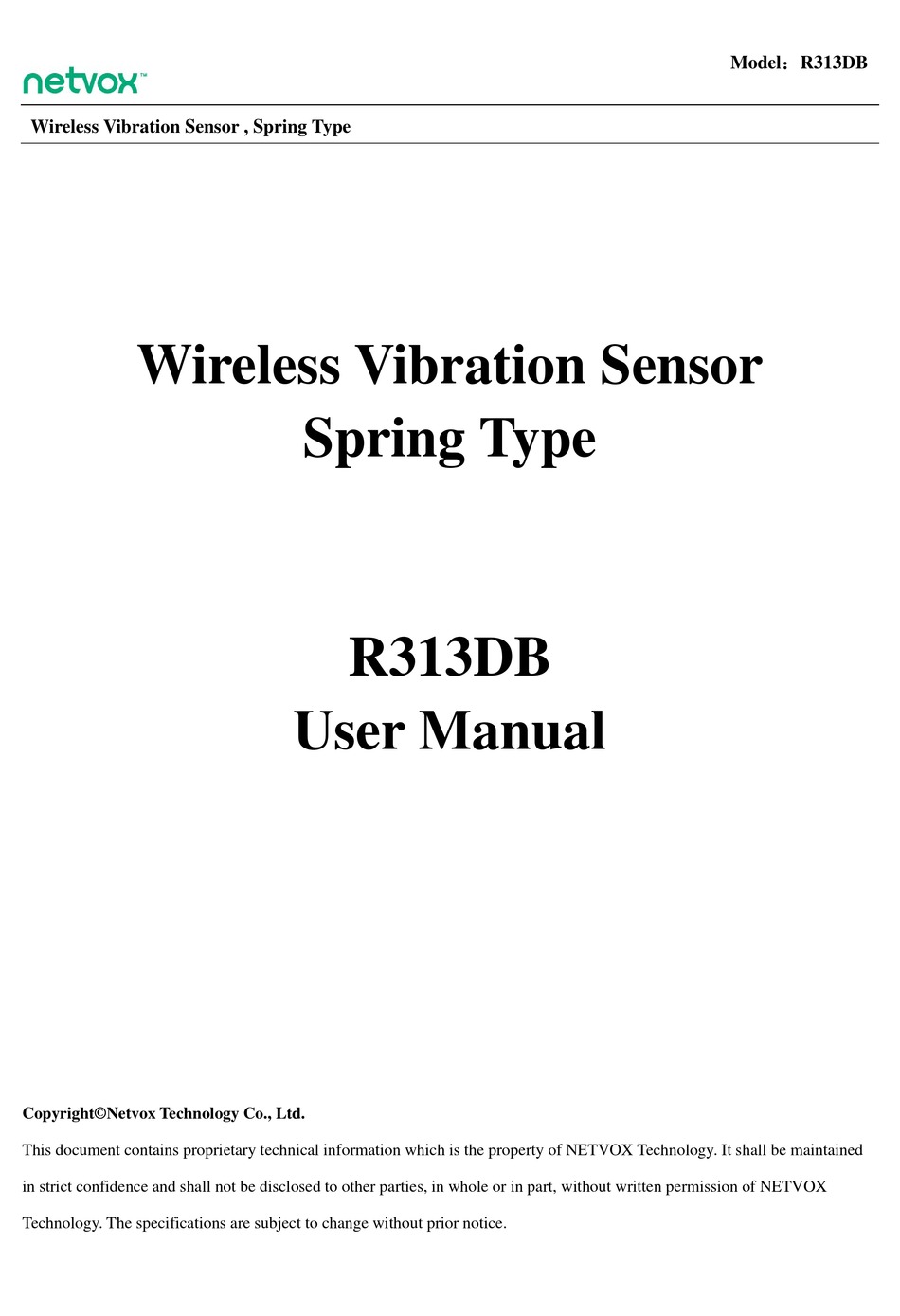 NETVOX R313DB USER MANUAL Pdf Download | ManualsLib