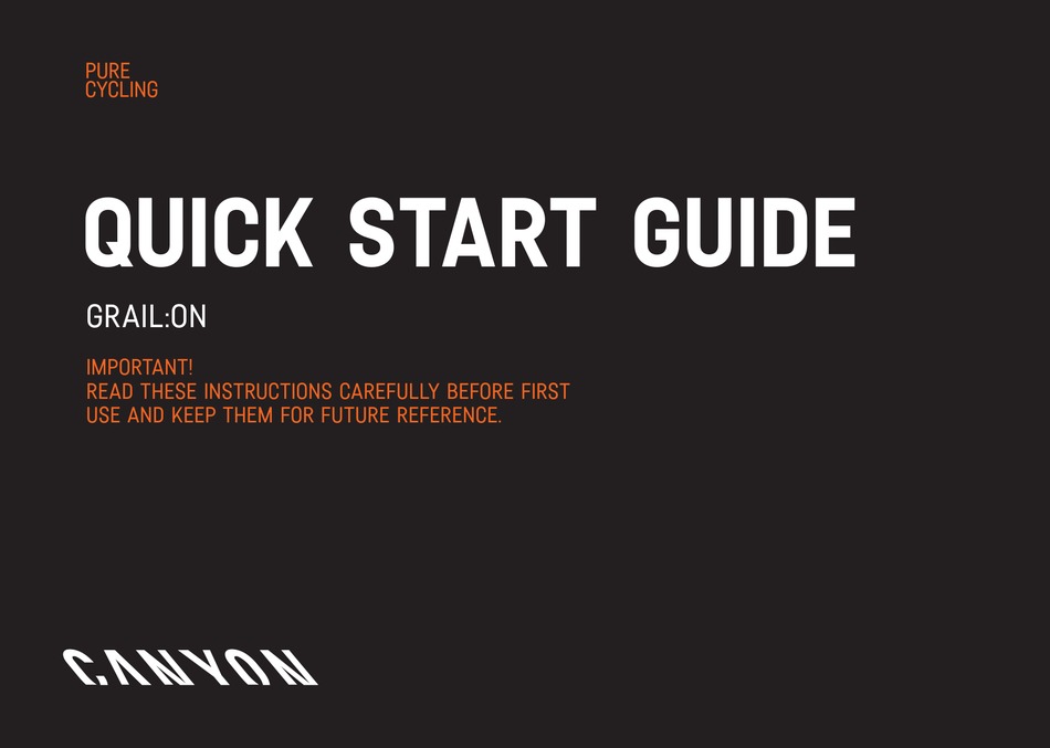 CANYON GRAIL:ON QUICK START MANUAL Pdf Download | ManualsLib