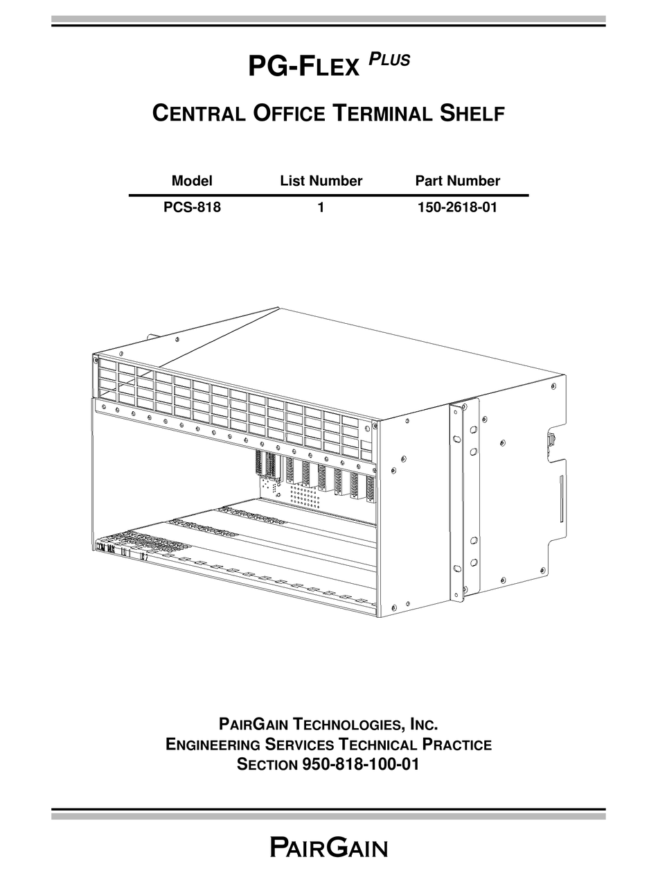 COPPEROPTICS PAIRGAIN PG-FLEX PLUS PCS-818 MANUAL Pdf Download | ManualsLib