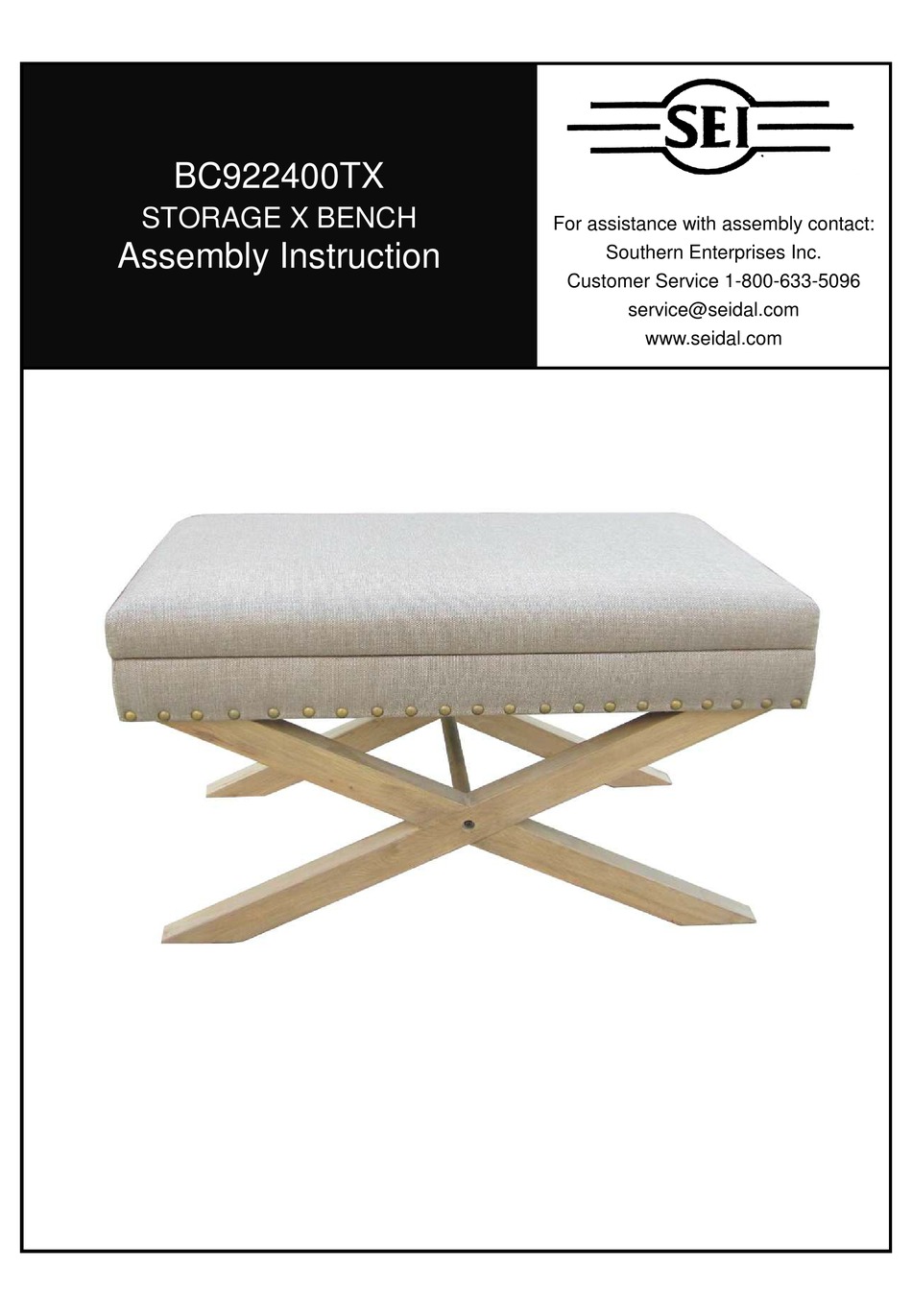 SEI BC922400TX ASSEMBLY INSTRUCTION Pdf Download | ManualsLib