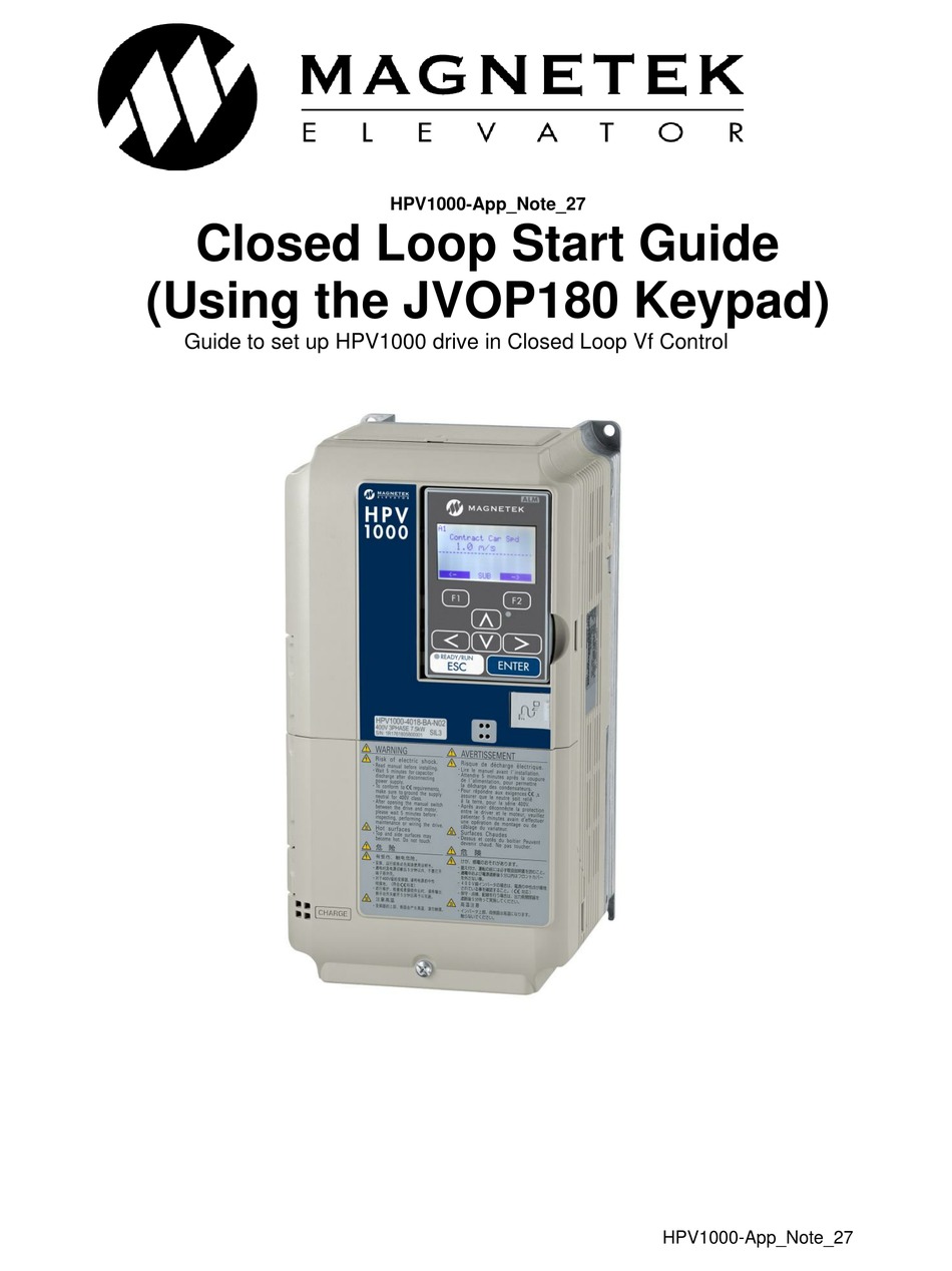 MAGNETEK ELEVATOR HPV1000 SERIES START MANUAL Pdf Download | ManualsLib
