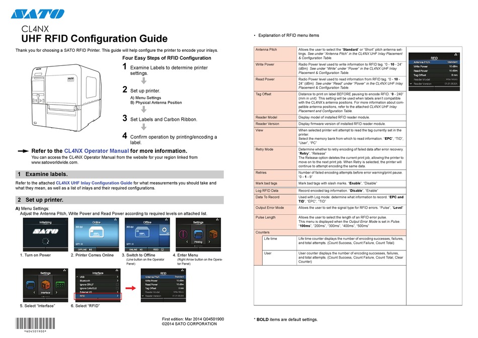 SATO CL4NX CONFIGURATION MANUAL Pdf Download | ManualsLib