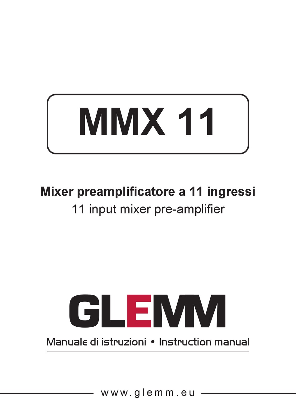 GLEMM MMX 11 INSTRUCTION MANUAL Pdf Download | ManualsLib