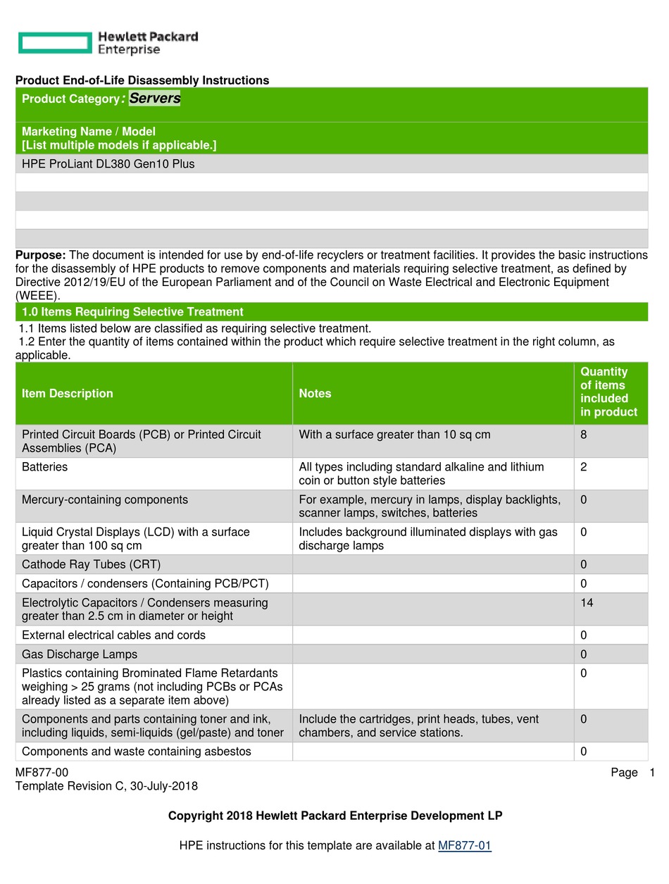 HP PROLIANT DL380 GEN10 PLUS DISASSEMBLY INSTRUCTIONS MANUAL Pdf ...