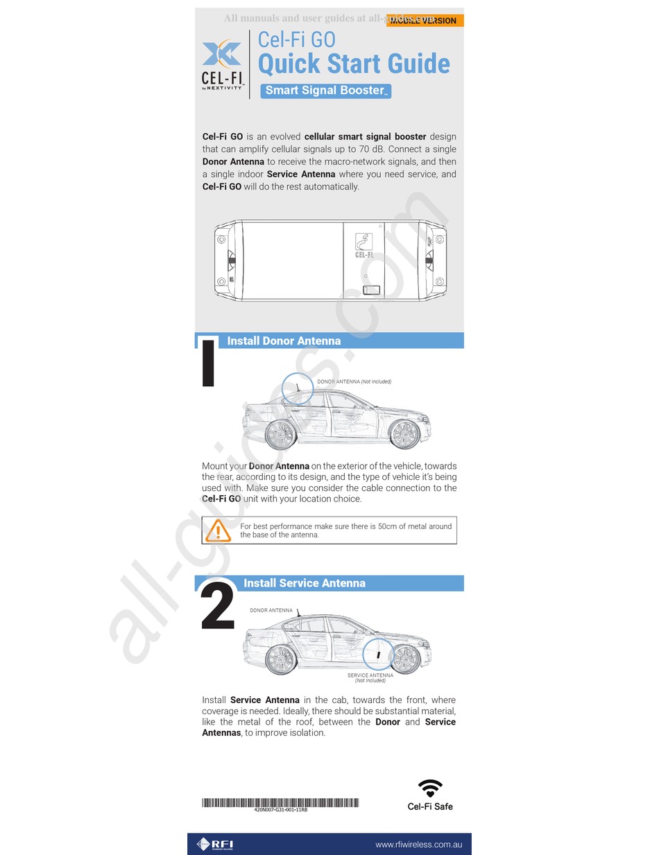 NEXTIVITY CEL-FI GO MANUAL Pdf Download | ManualsLib