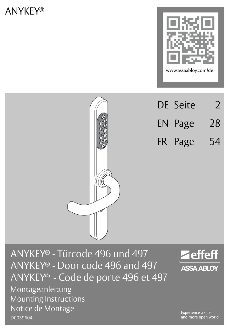 ASSA ABLOY EFFEFF ANYKEY 496 MOUNTING INSTRUCTIONS Pdf Download assa-abloy-effeff-anykey-496-mounting-instructions-pdf-download