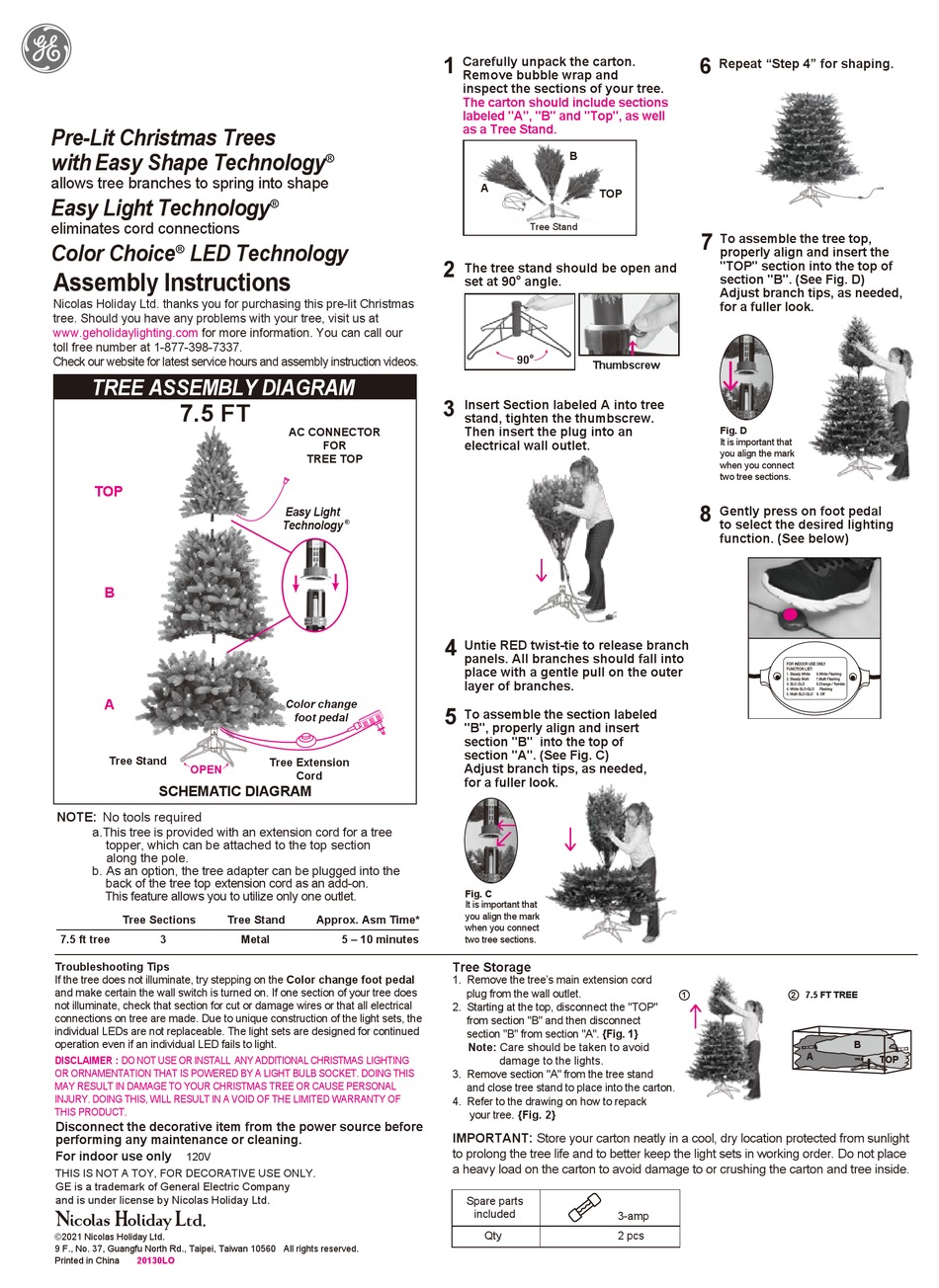 GE PRE LIT CHRISTMAS TREE WITH EASY SHAPE EASY LIGHT COLOR CHOICE GE PRE LIT CHRISTMAS TREE WITH EASY SHAPE EASY LIGHT COLOR CHOICE