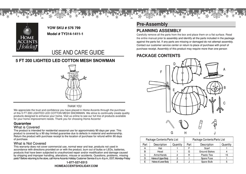 Home Accents Holiday Ty314 1411 1 Use And Care Manual Pdf Download