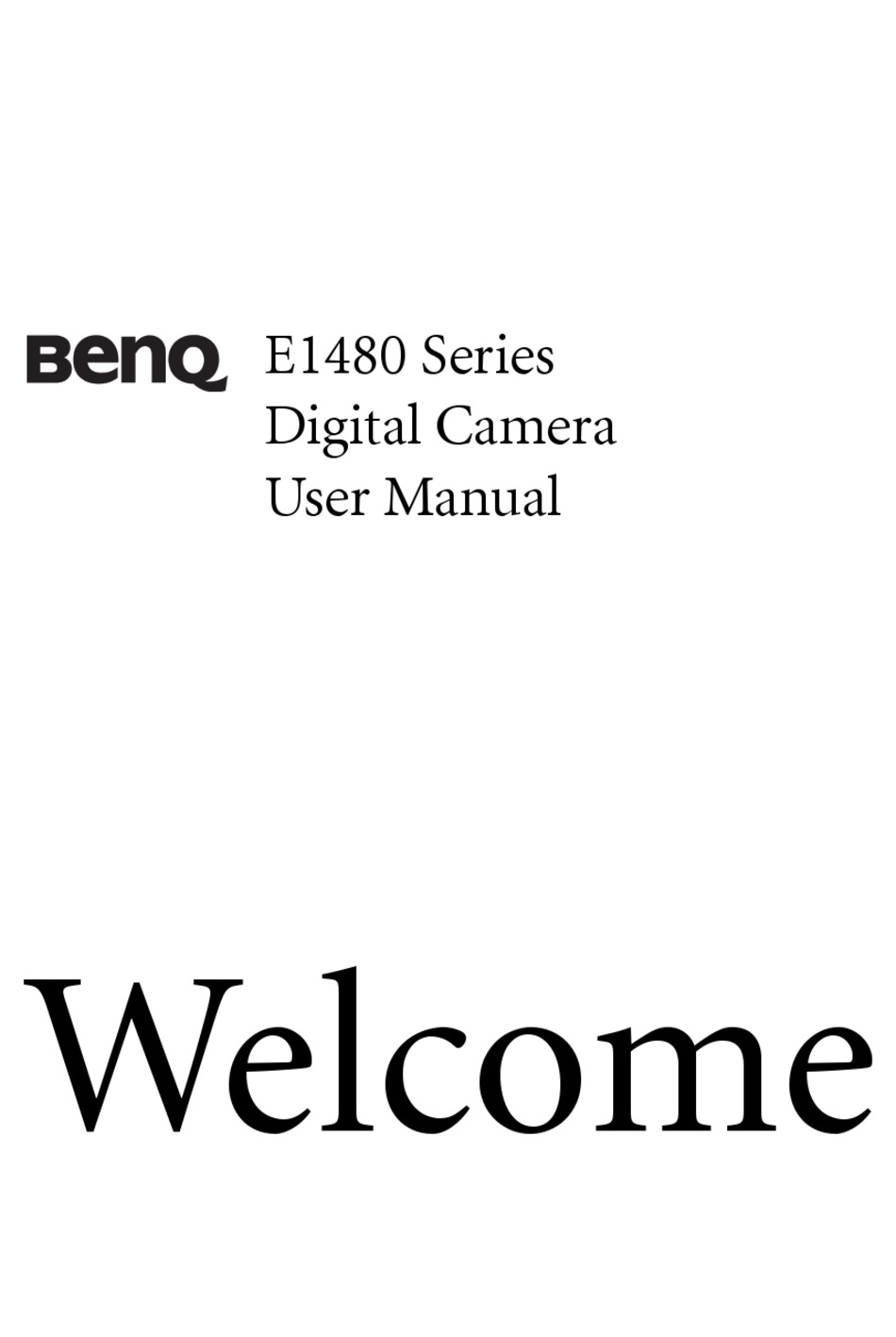 BENQ E1480 SERIES USER MANUAL Pdf Download | ManualsLib