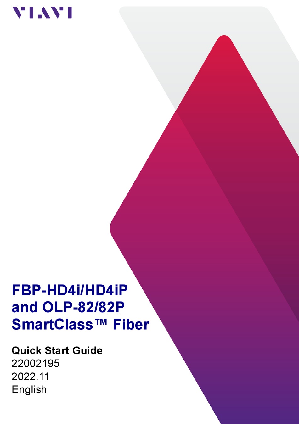 VIAVI FBP-HD4I QUICK START MANUAL Pdf Download | ManualsLib