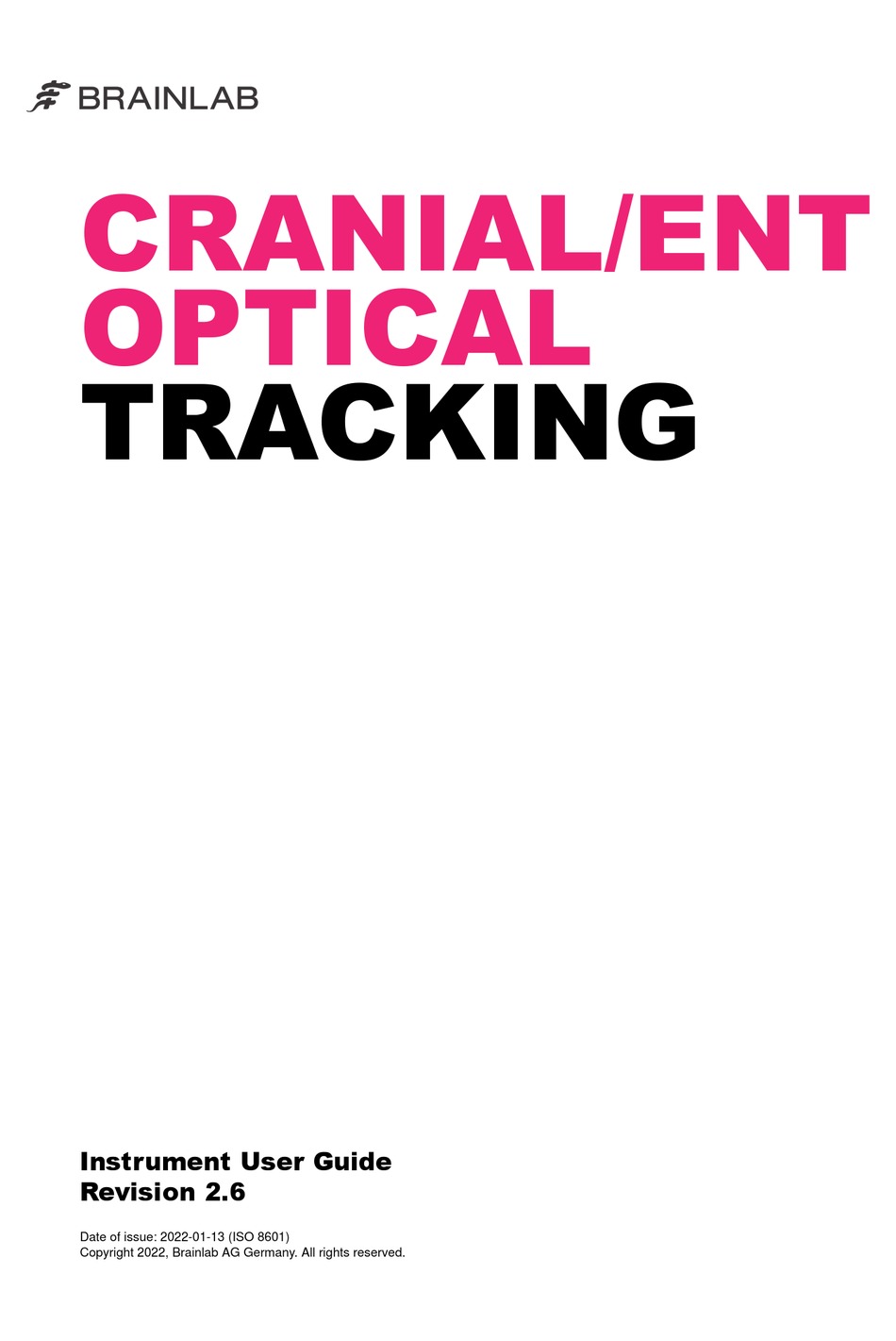 BRAINLAB CRANIAL/ENT OPTICAL TRACKING INSTRUMENT USER MANUAL Pdf ...
